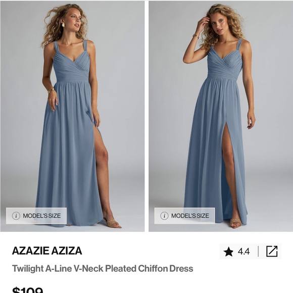 Azazie | Dresses | Azazie Aziza Twilight Blue Aline Dress | Poshmark